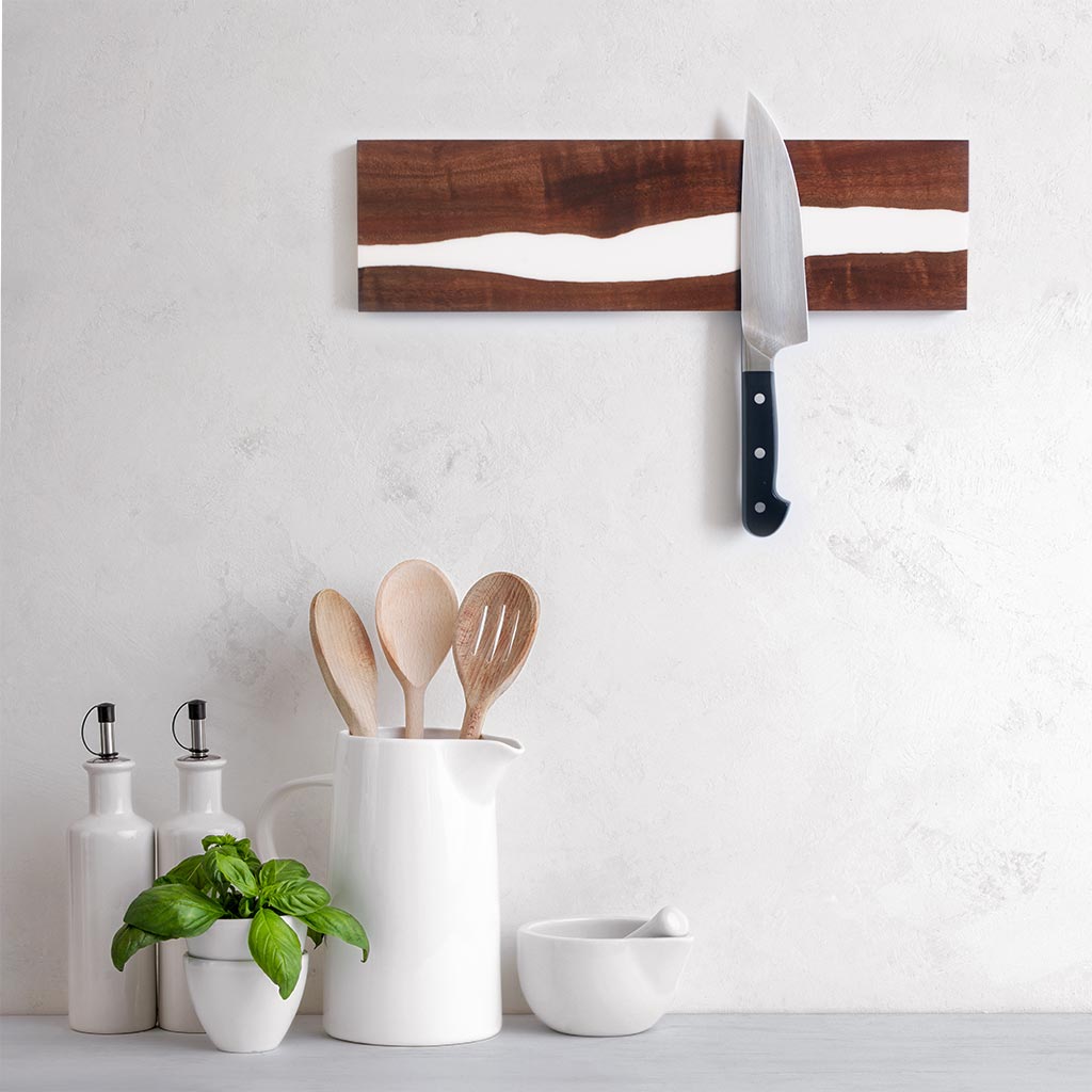 Magnetic Knife Holder | Made in USA | Salvaged Bishopwood Live Edge ...